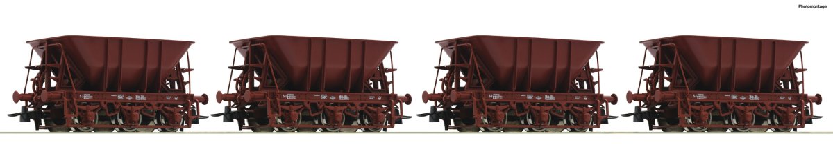 Set med 4 Malmvagnar. SJ. - Roco H0 Vagnar - Roco